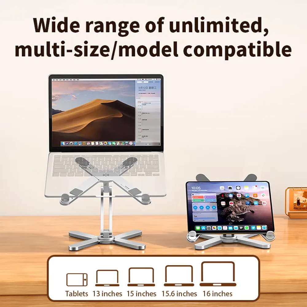 Portable Aluminum Alloy Tablet Bracket Foldable Telescopic Laptop Stand ...