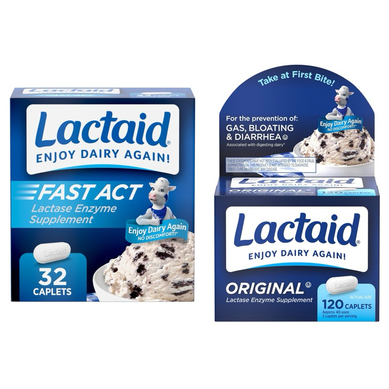 Lactaid Fast Act Lactose Intolerance Dairy Relief Lactase Enzyme ...