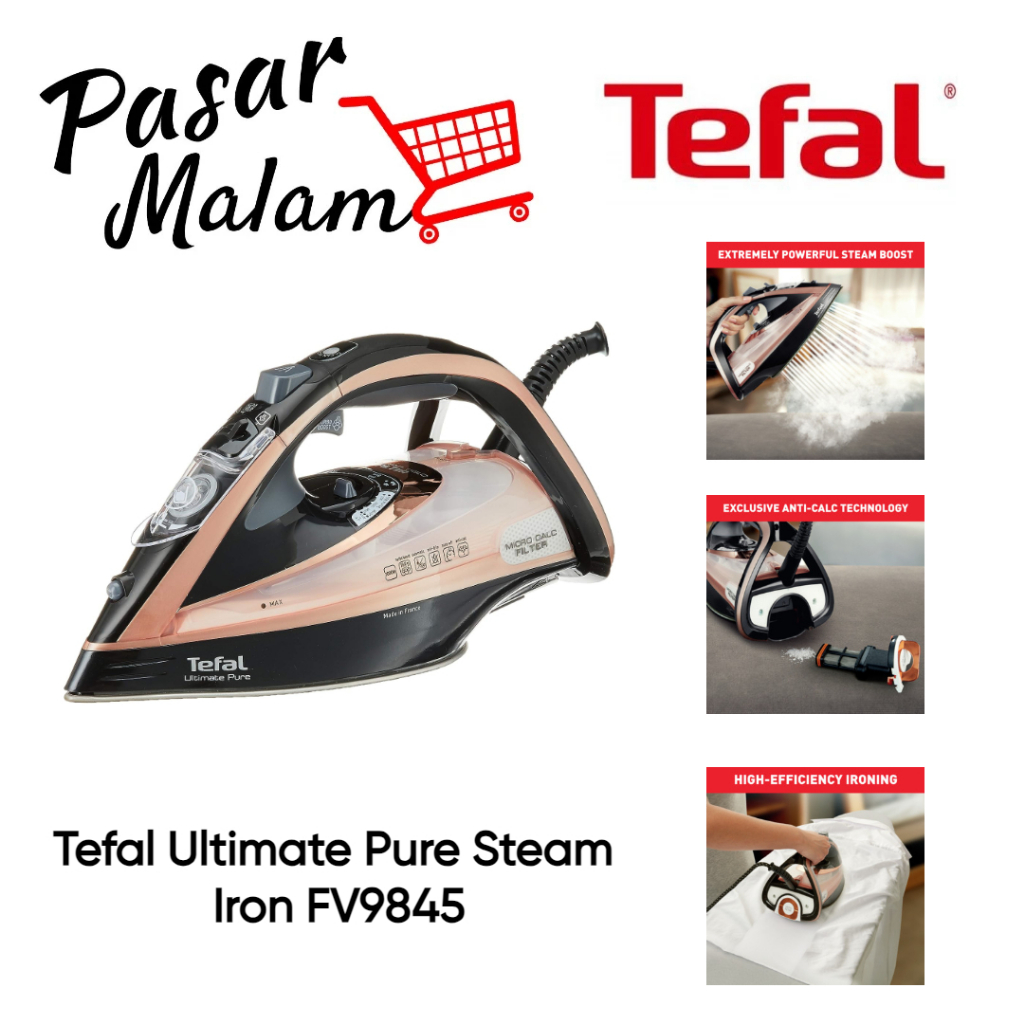Tefal Ultimate Pure Steam Iron FV9845 - 2 YEARS WARRANTY | Shopee Singapore