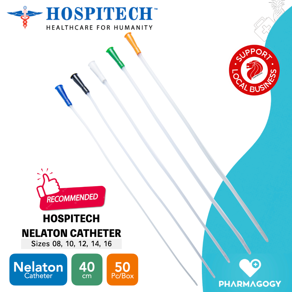 HOSPITECH Nelaton Catheter 40cm Sizes 08 10 12 14 16, 50pcs/box ...