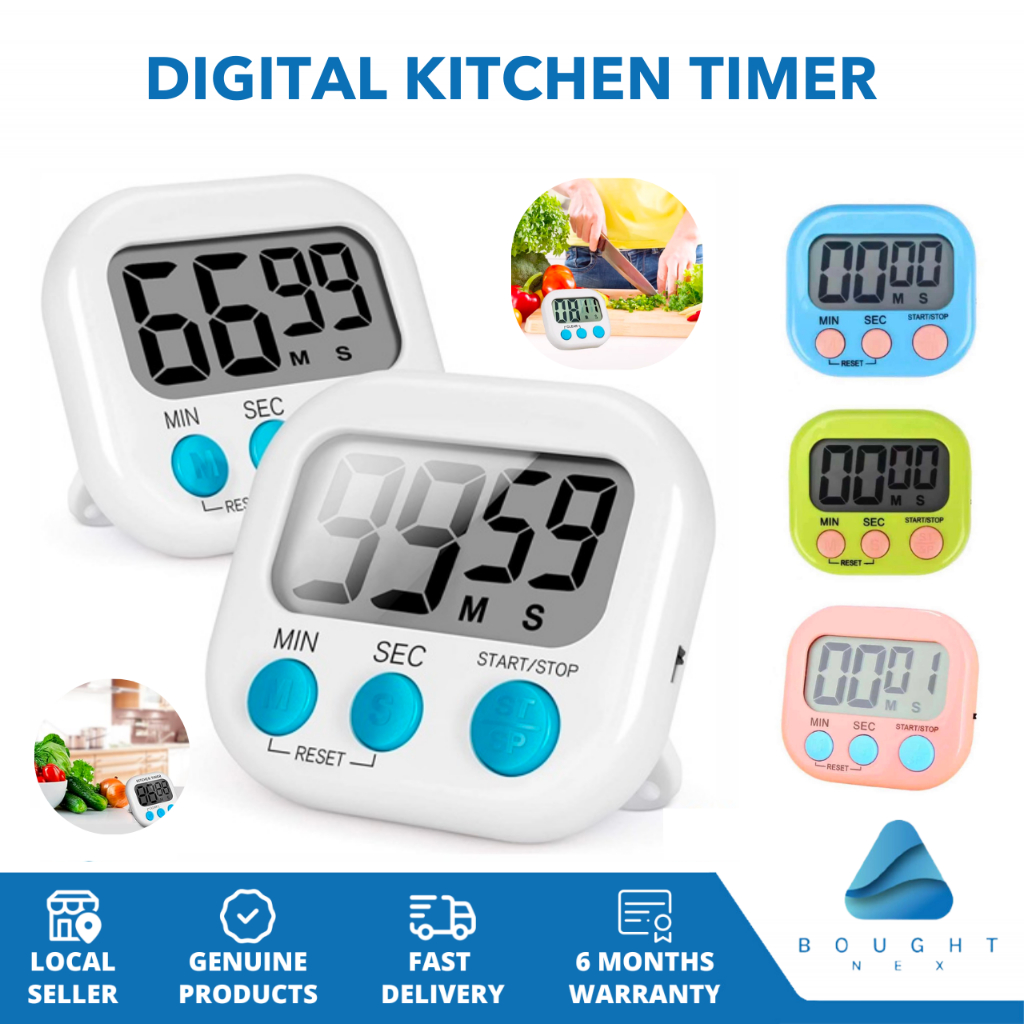 Digital Kitchen Timer Loud Alarm Cooking Countdown Clock Back Stand For ...
