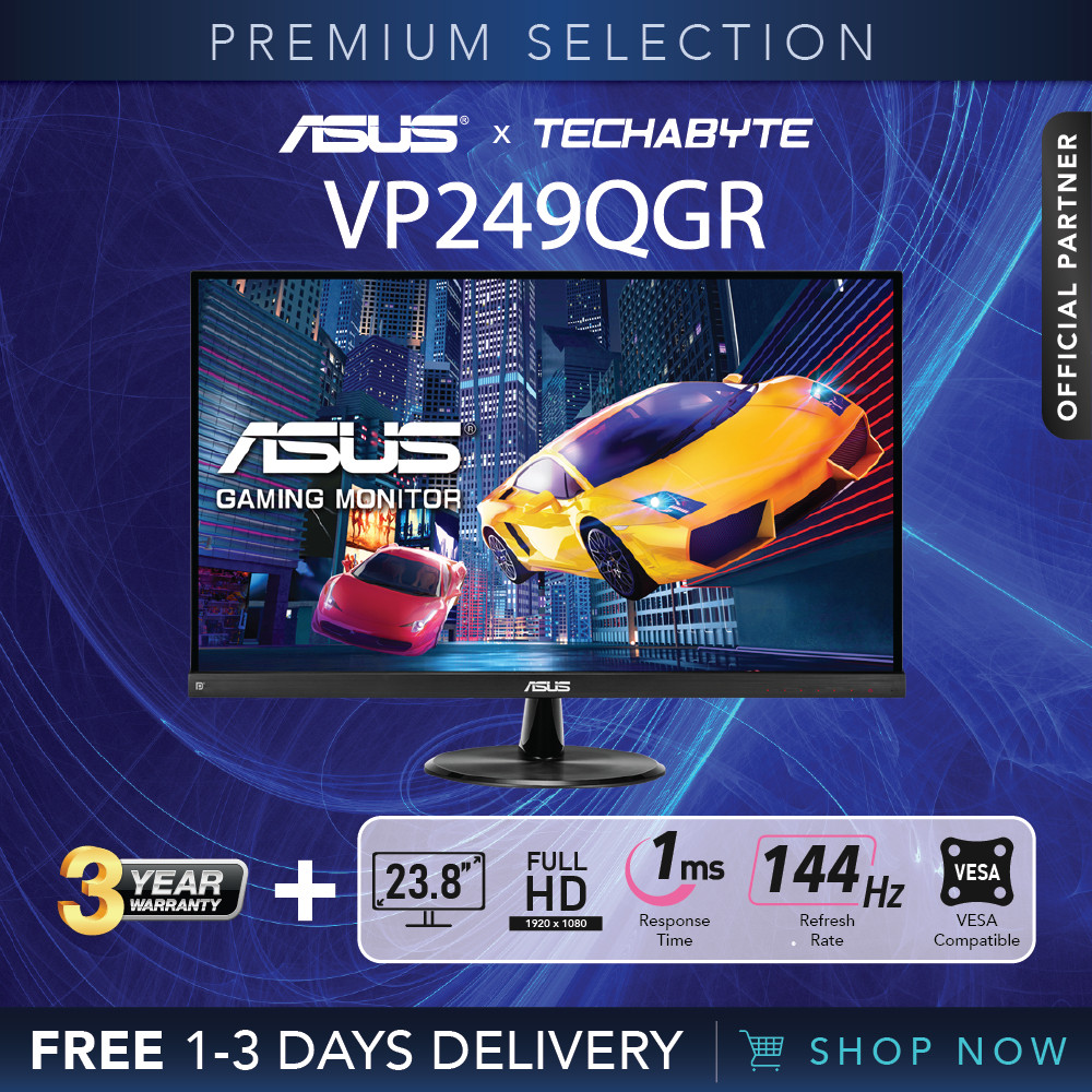 Asus VP249QGR | 23.8" FHD | IPS | 144Hz | 1ms | FreeSync Flat Gaming ...