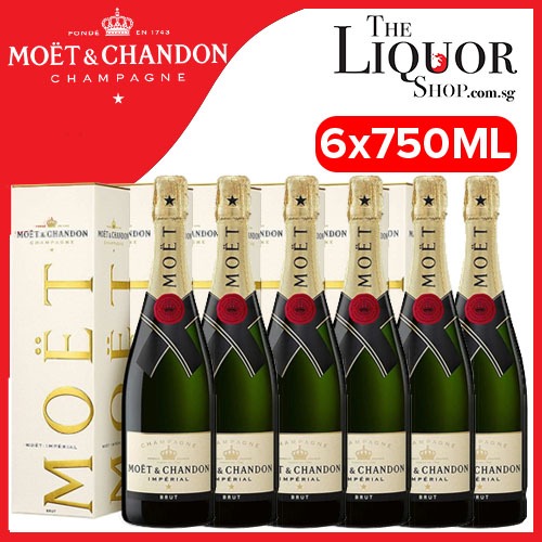 Bundle of 6 Bottles Moet & Chandon Brut Impérial (With Box -750ml ...