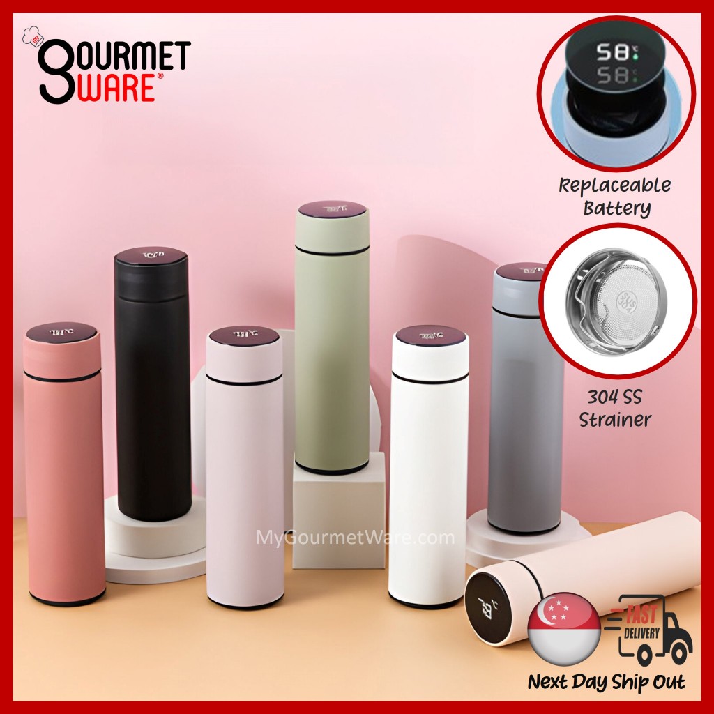 [SG Stock] 500ml Thermal Flask Temperature Display | Battery ...