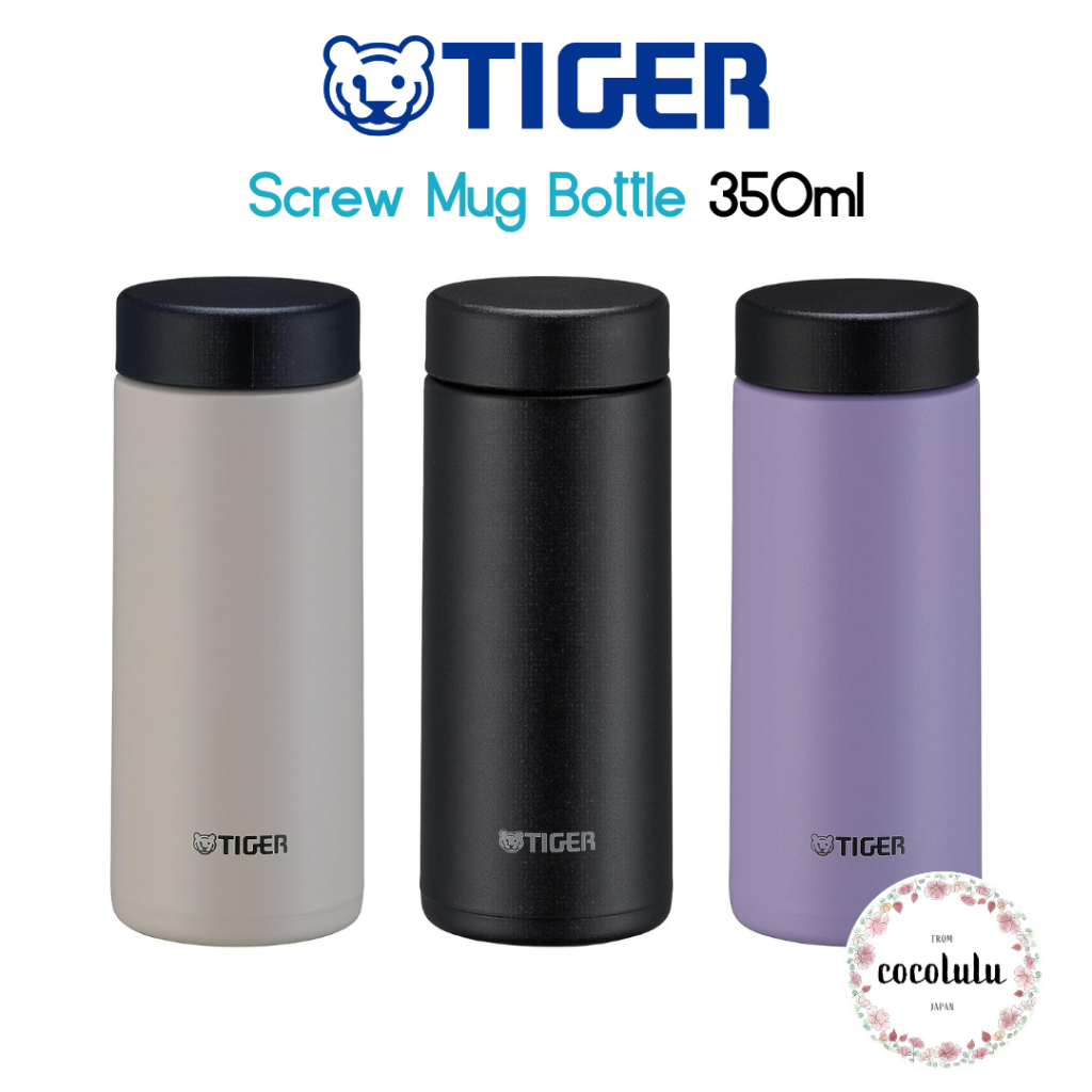 New!【TIGER】Water Bottle 350ml (MMZ-W035) / Screw Mug Stainless Steel Bottle / Vacuum Insulated ...