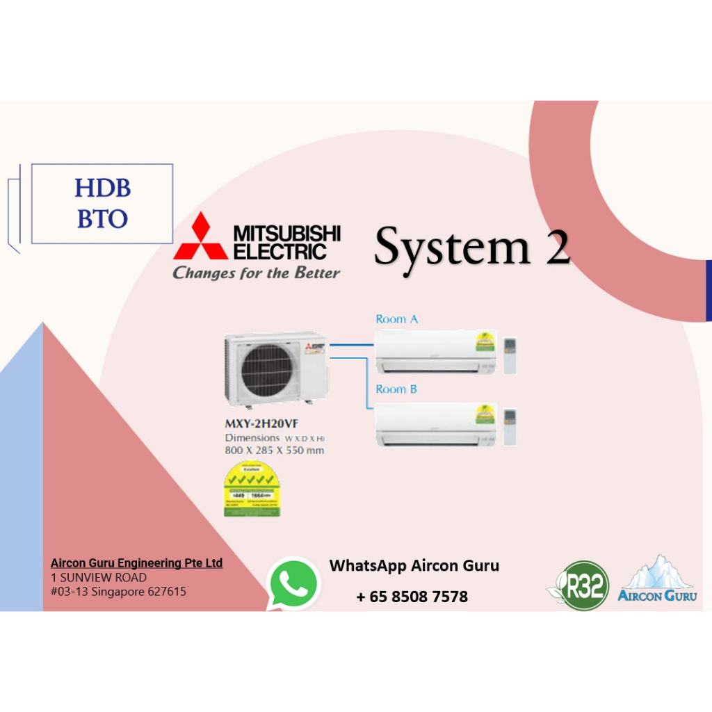 {Aircon Guru} Mitsubishi Starmex System 2 Aircon (R32) -5 Ticks ...