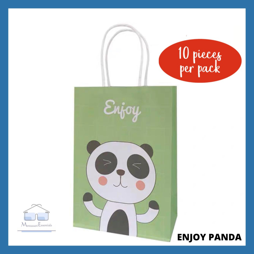 (Enjoy Panda) Party Paper Bags (10pcs Per Pack) Paper Gift Bag ...