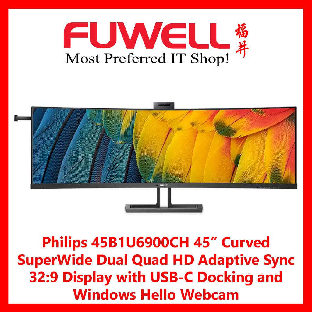 Philips 45B1U6900CH 45" Curved SuperWide DQHD Adaptive Sync 32:9 ...