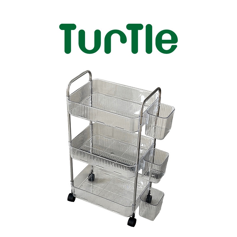 TURTLE 3-Tier Transparent Storage Trolley Multifunctional Snack / Skin ...