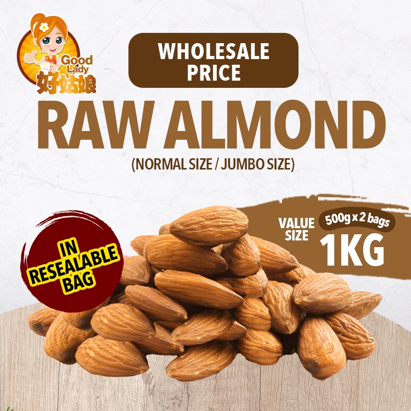 [Healthy Nuts] Raw California Almonds -1kg (500g x 2 packs) | Shopee Singapore