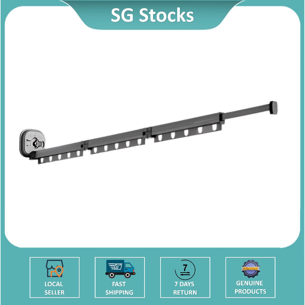 [SG Stocks] Suction Cup Folding Clothes Hanger (Indoor, Balcony, Window ...