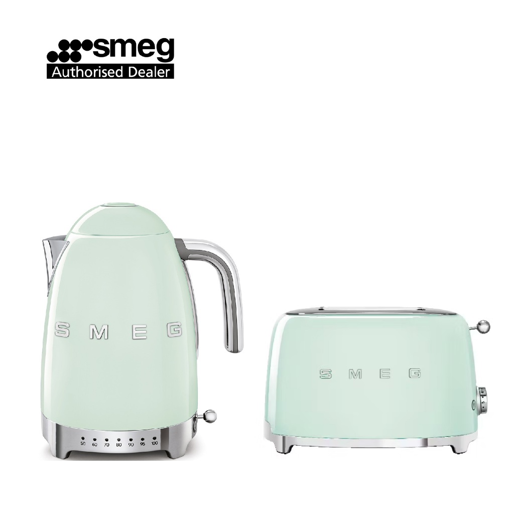 Smeg Breakfast Set Kettle KLF04PGUK+ Toaster TSF01PGUK (Pastel Green ...