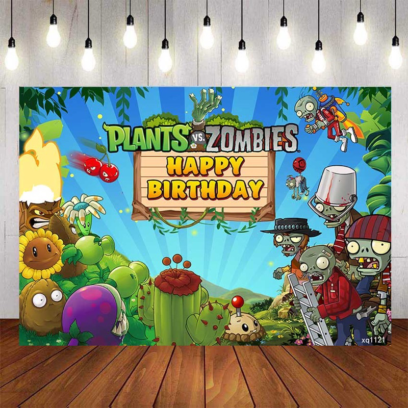 [SG Seller] 150x100cm Plants Vs Zombies PVZ Backdrop Birthday Party ...