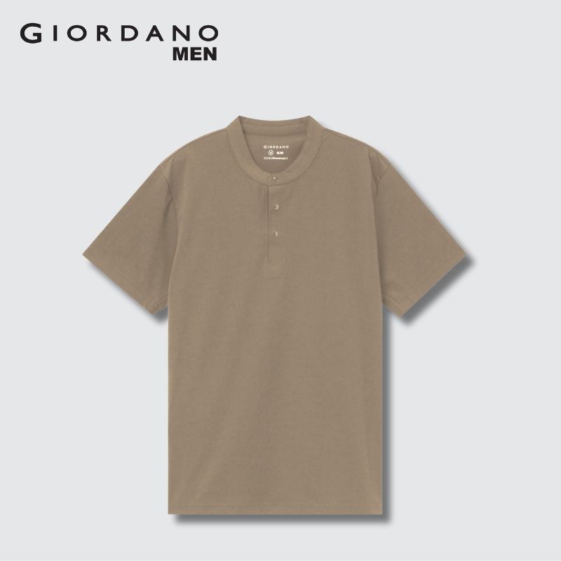 Giordano Men Spring Adventure Collection Interlock Slim Fit Heny Neck T ...