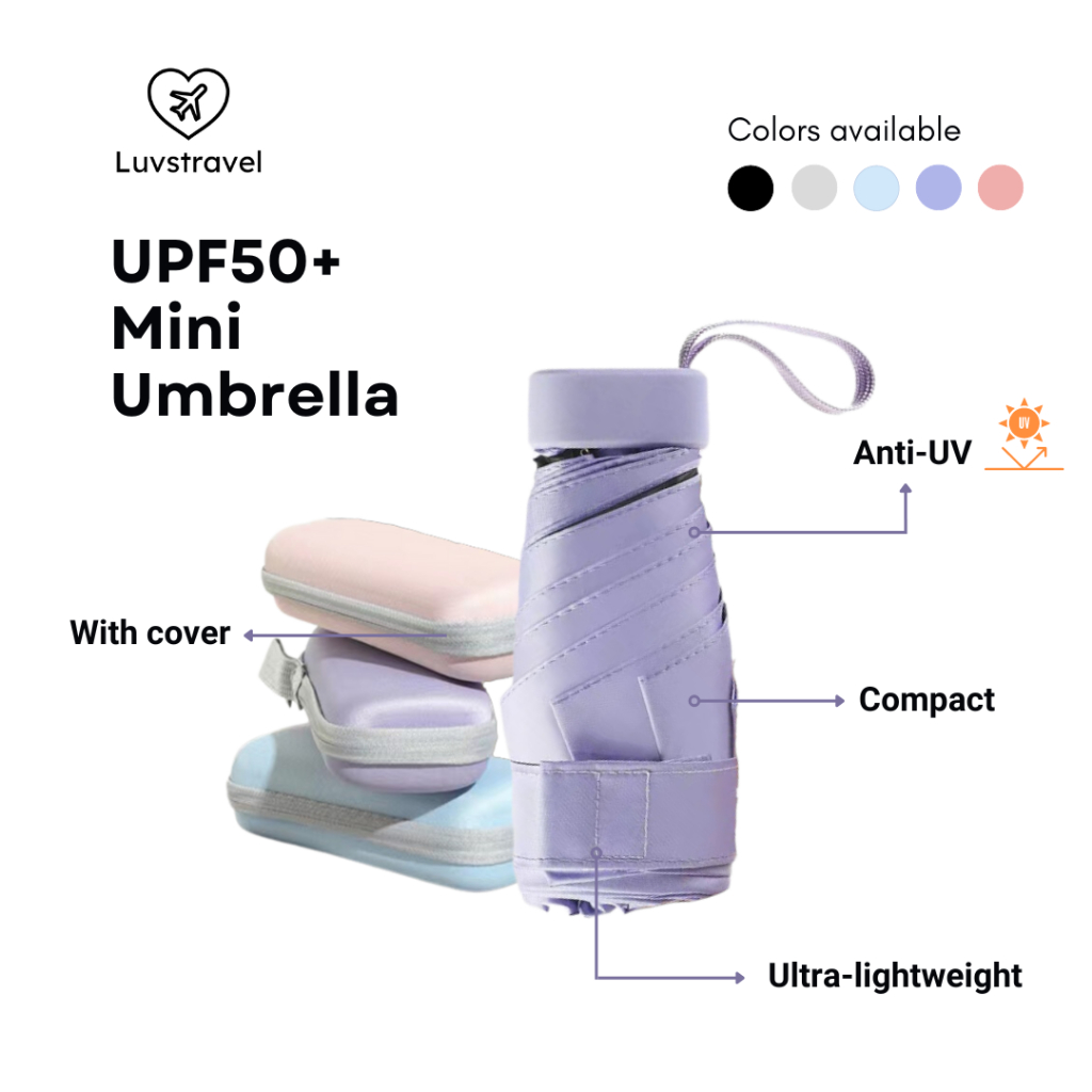 Compact Mini Umbrella Pocket Umbrella Lightweight Travel Sun & Rain UV ...