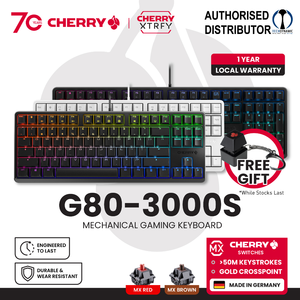 [PROMO] Cherry G80 3000S 88 Keys Tenkeyless (TKL) / 109 Keys Full ...