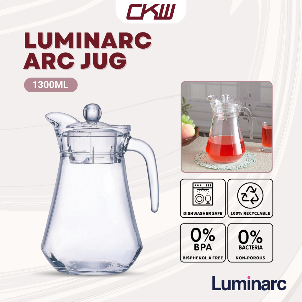 Luminarc Arc Jug, [ Glass Pitcher Water ] | Shopee Singapore