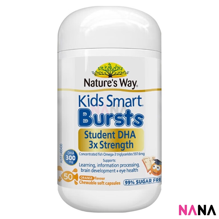 Nature's Way Kids Smart Bursts DHA 300mg Triple Strength 50 Soft ...