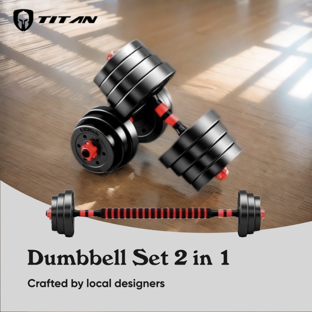 【READY STOCK】SKTITAN 2 in 1 Adjustable dumbbell /barbell set [20kg,30kg ...