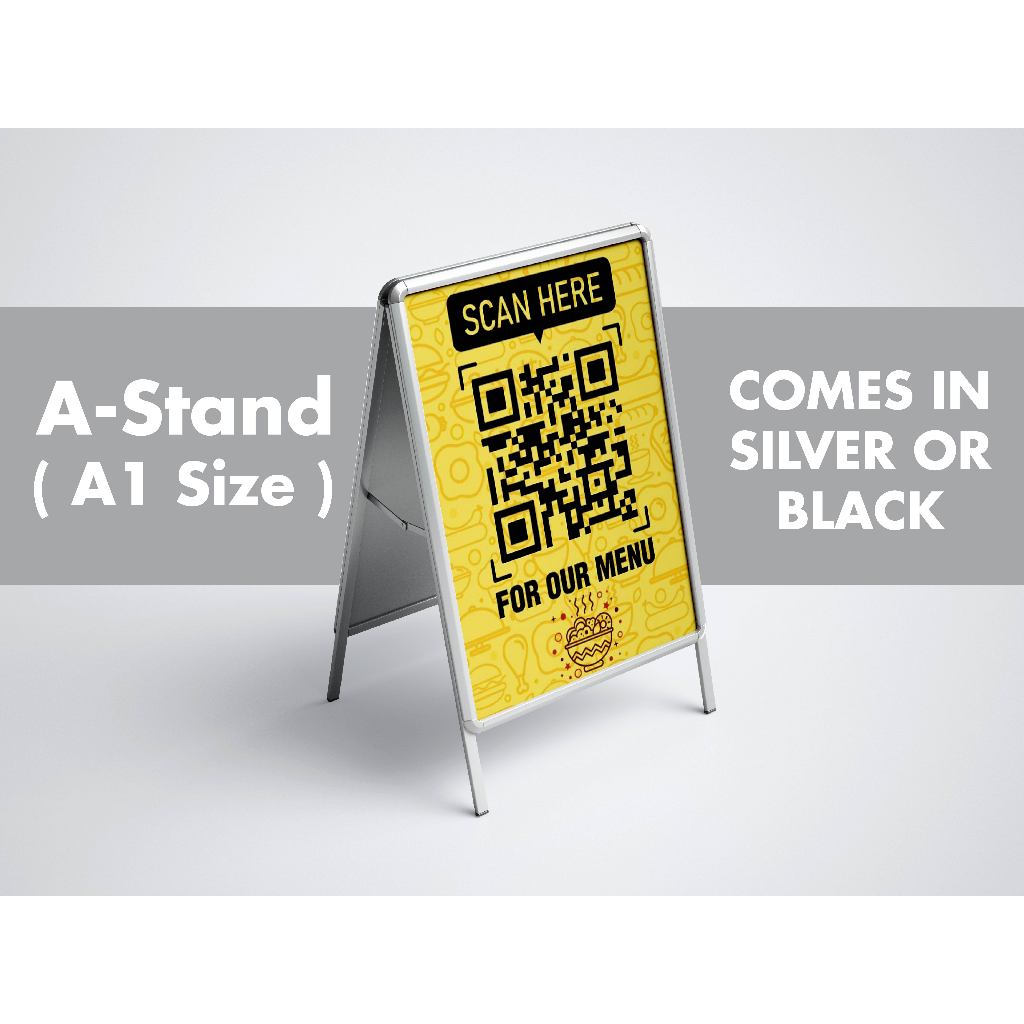 ALUMINIUM A-STAND ( A1 Size ) | SILVER OR BLACK | A-FRAME, POSTER STAND ...