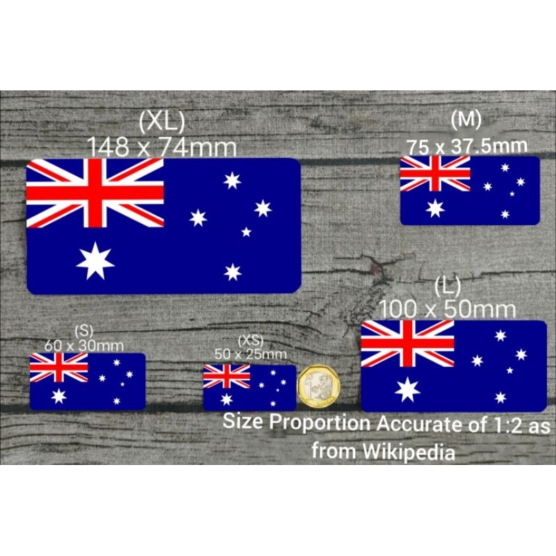 Waterproof Vinyl Glossy 🇭🇲 Australia 🇭🇲 National Flag Sticker (Free ...