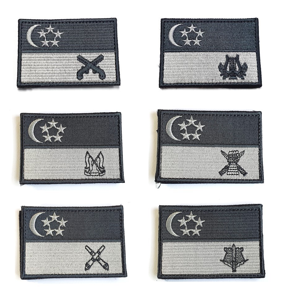 Black Singapore Flag Patch with Inner Logo | Shopee Singapore