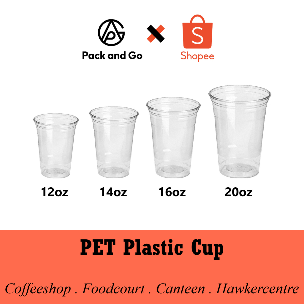 🔥Local Seller🔥 Clear Disposable PET Plastic Cup 12oz 14oz 16oz 20oz ...