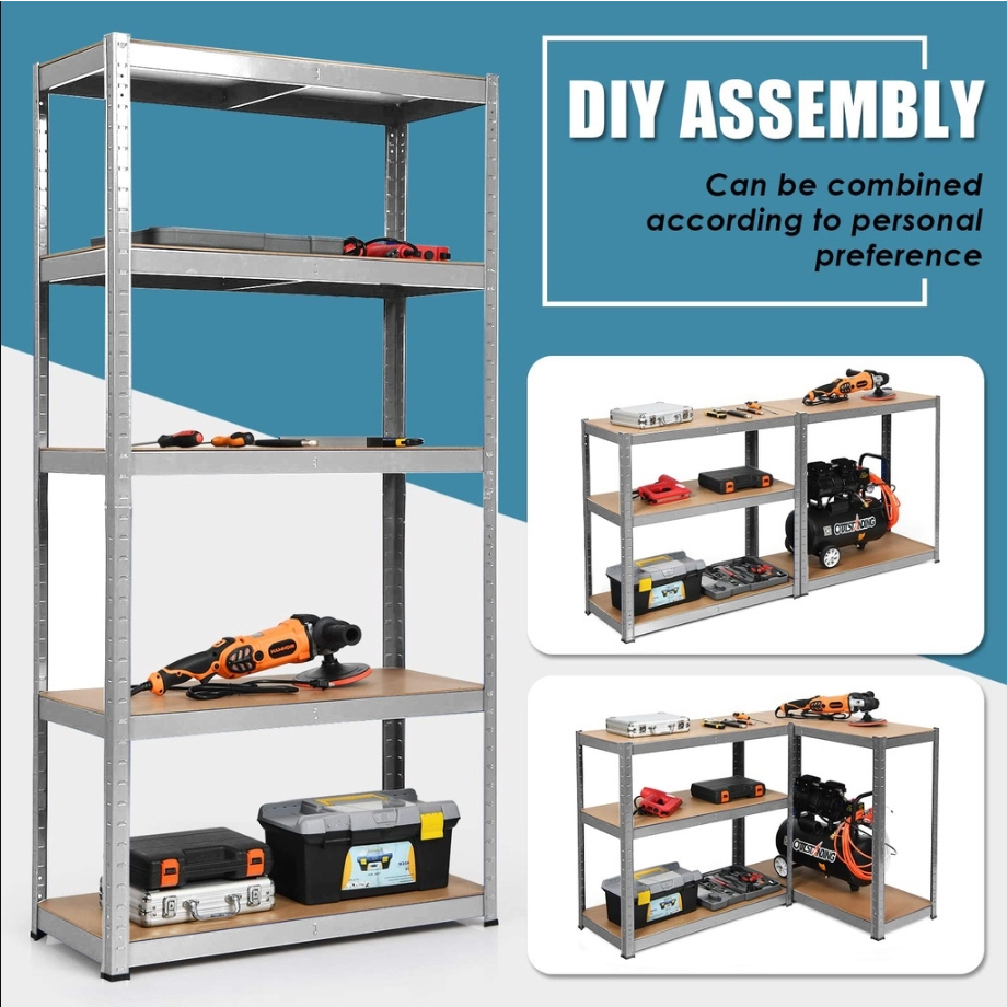 HDB Boltless Steel Shelf Store Warehouse Rack Kitchen Shelf Book Shelf ...