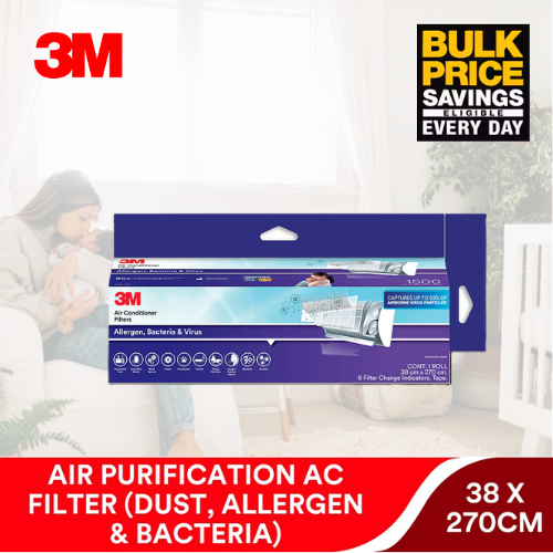 3M ™ Filtrete Dust Allergen Bacterial Aircon Filter Roll Purple/Red 38X270 cm (Large Size - Roll ...