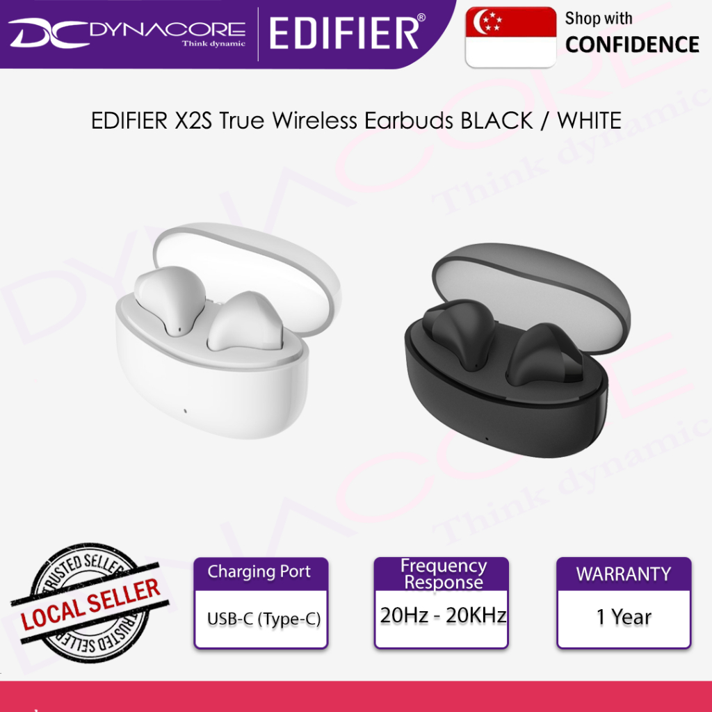 EDIFIER X2S True Wireless Earbuds BLACK / WHITE | Shopee Singapore
