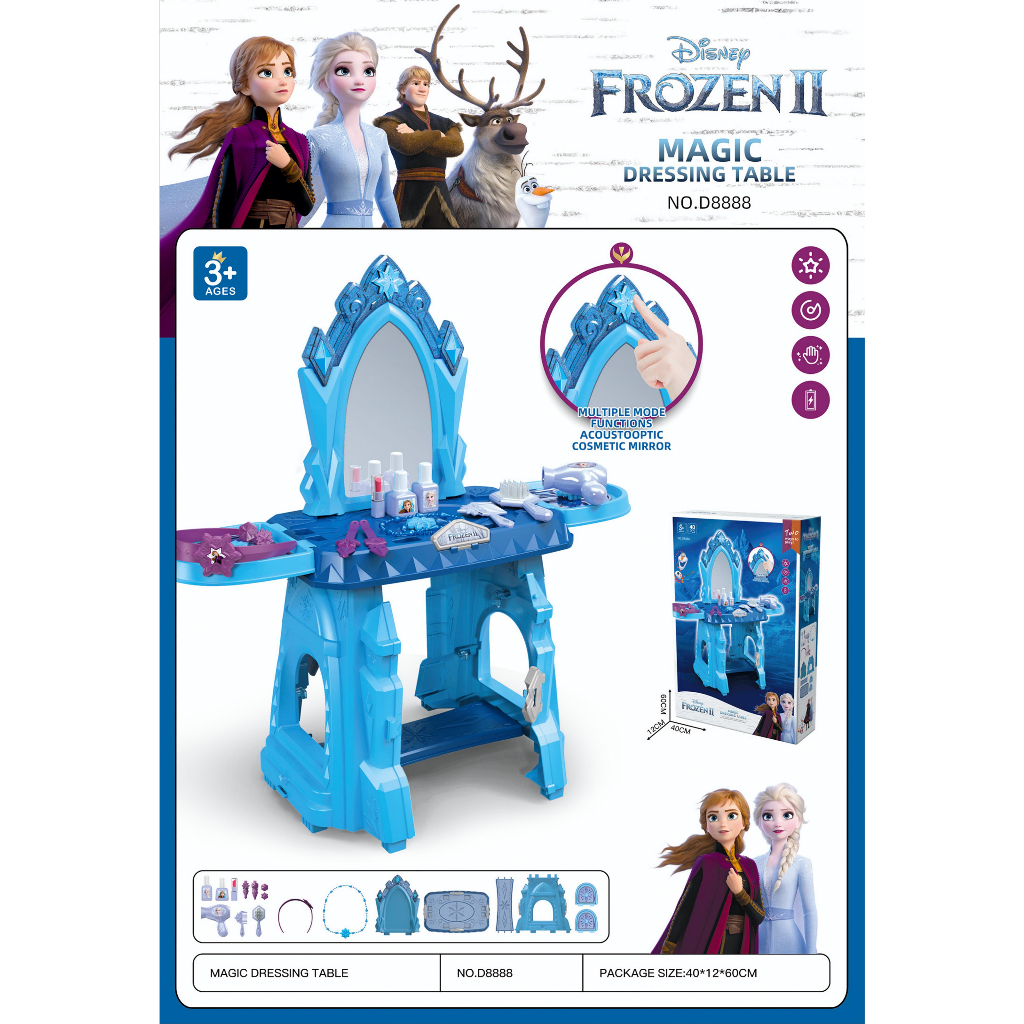 Disney Frozen Magic Dressing Table & Magic Dressing Mirror With Lights ...