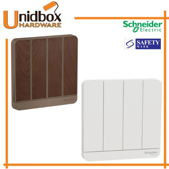 SCHNEIDER E8334L2_WD_G2 AvatarOn, 4Gang switches, 16AX, 250V, 2 way ...