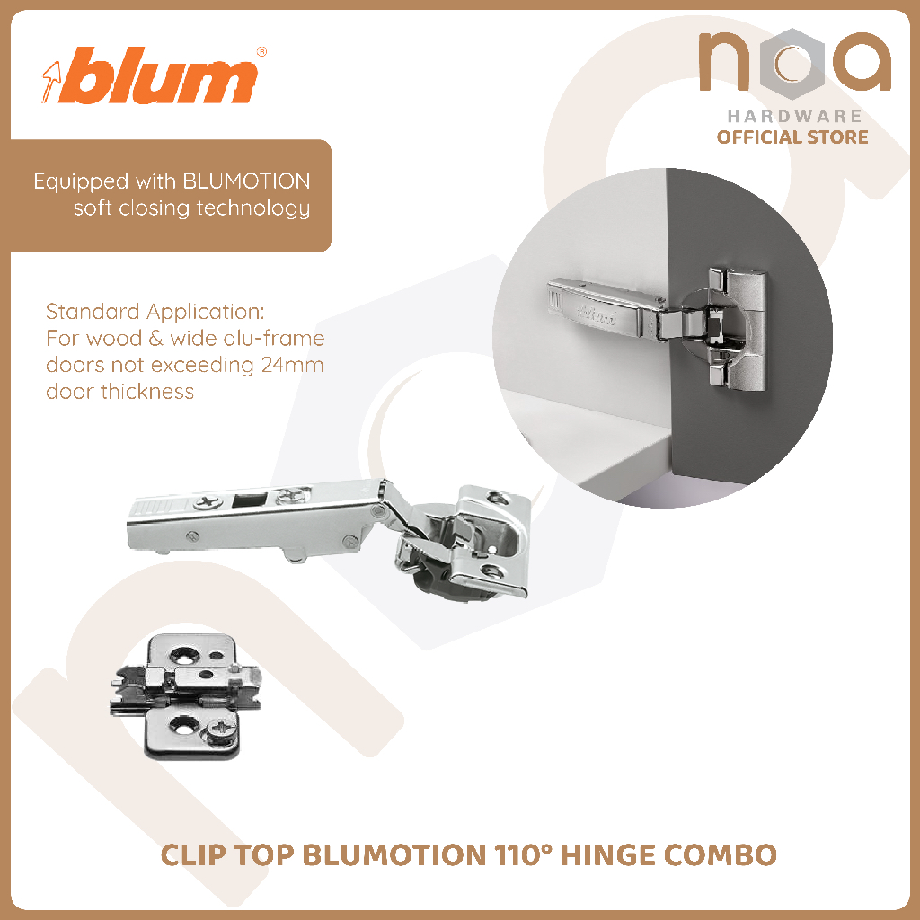 BLUM Clip Top Blumotion 110 Degrees Hinge Combo 71B3550+173H7100 BCOR | Shopee Singapore