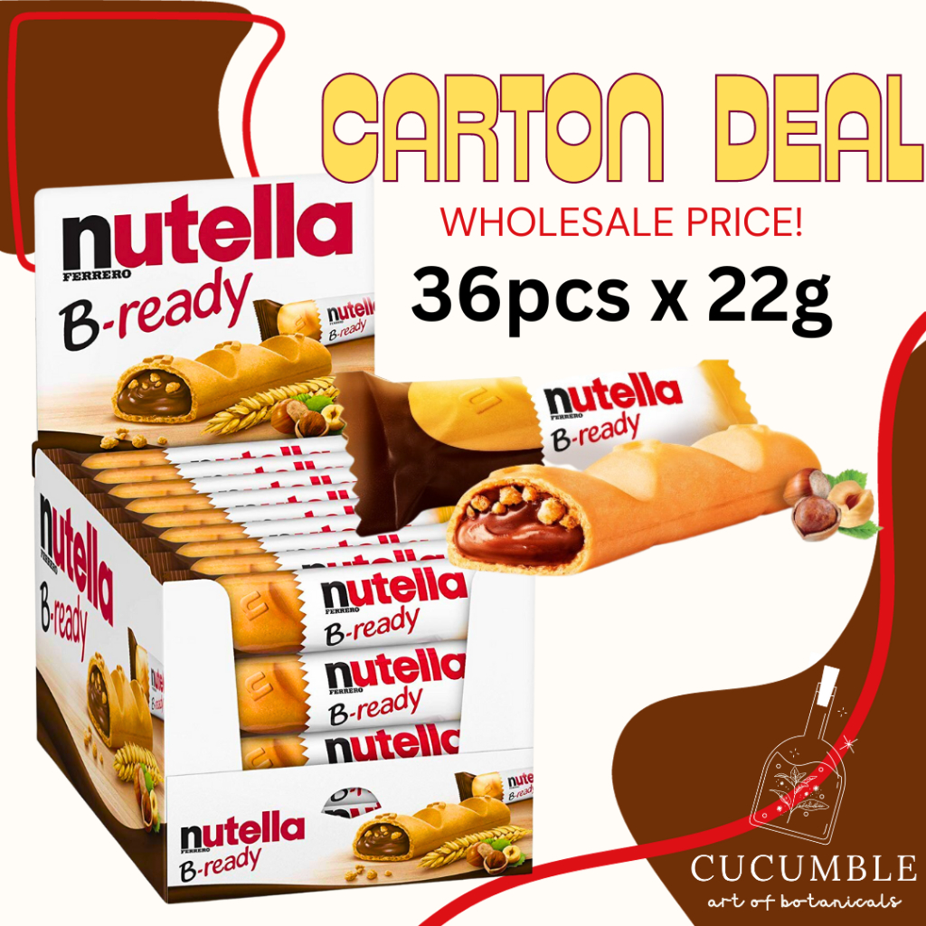 Carton Bundle Deal | Nutella B-Ready T1 Hazelnut Chocolate-Filled Wafer ...