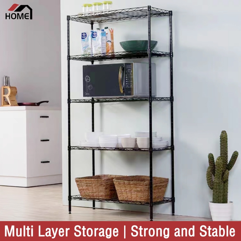 Household multi-layer storage rack warehouse storage storage rack black ...