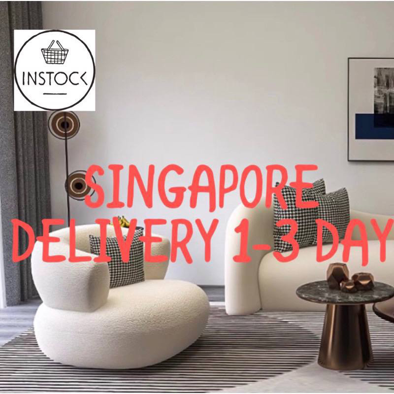 SINAPORE INSTOCK Mopeu sofa chair simple modern lamb velvet special ...