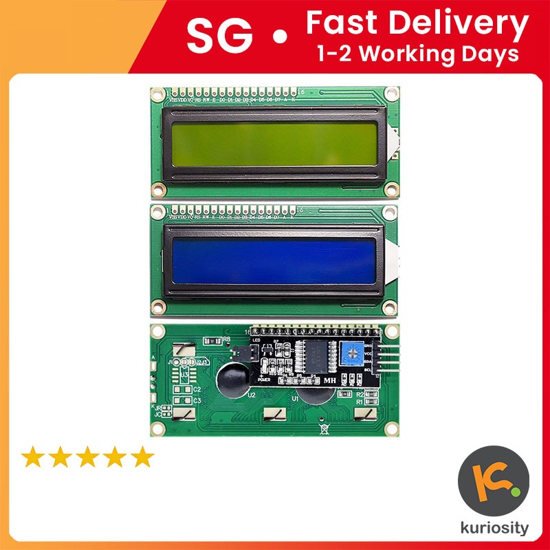 LCD 1602 Green Blue I2C Adapter | Shopee Singapore