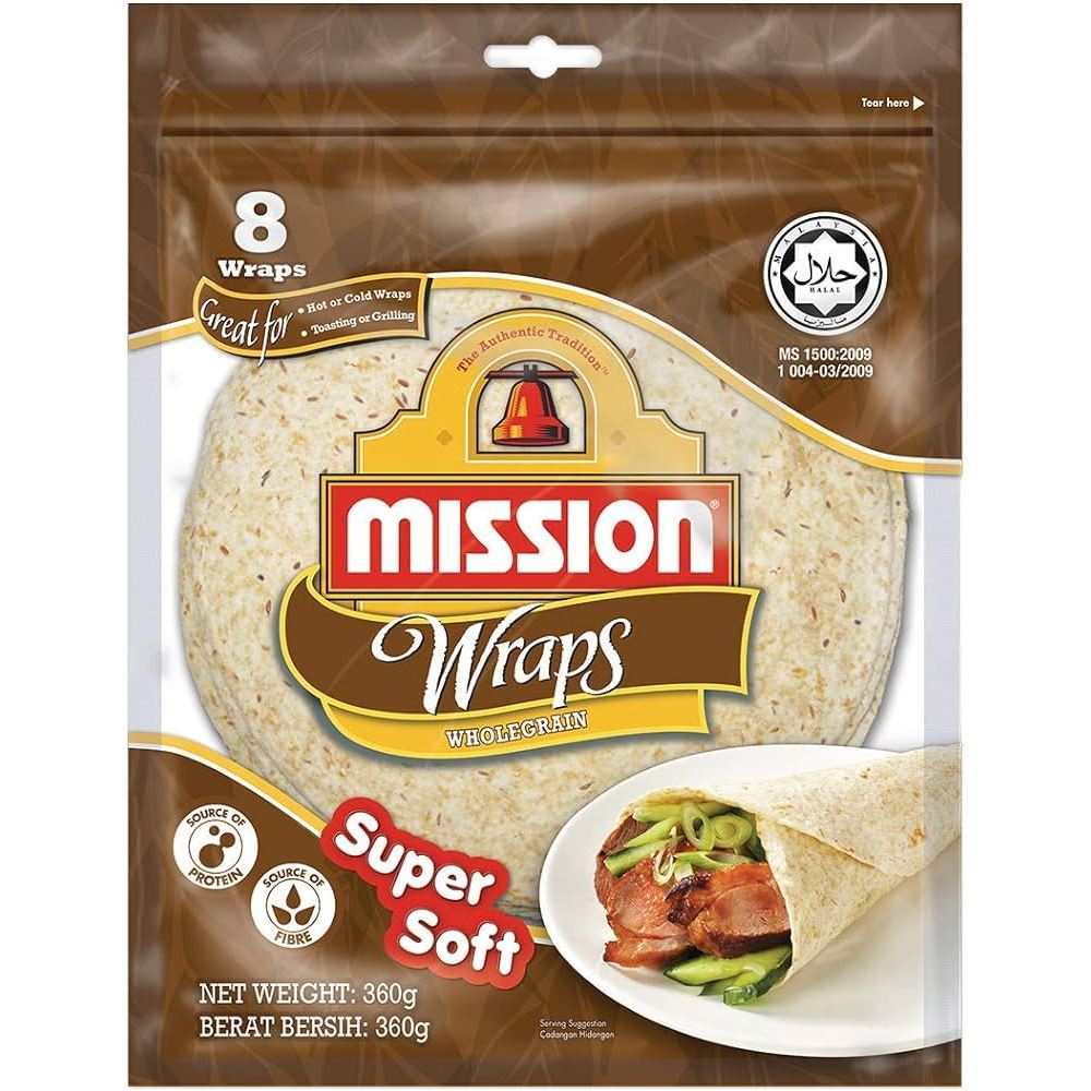Mission Tortillas Wrap Wholemeal 8 Per Pack 360g | Shopee Singapore