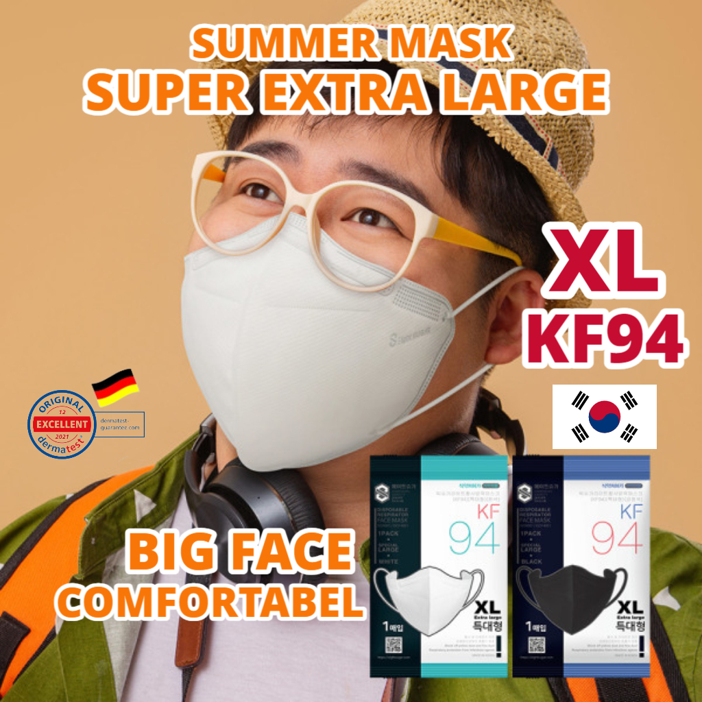 Big Size Mask XL 50Pcs Plus Size KF94 Big Face Korean Mask Summer type ...