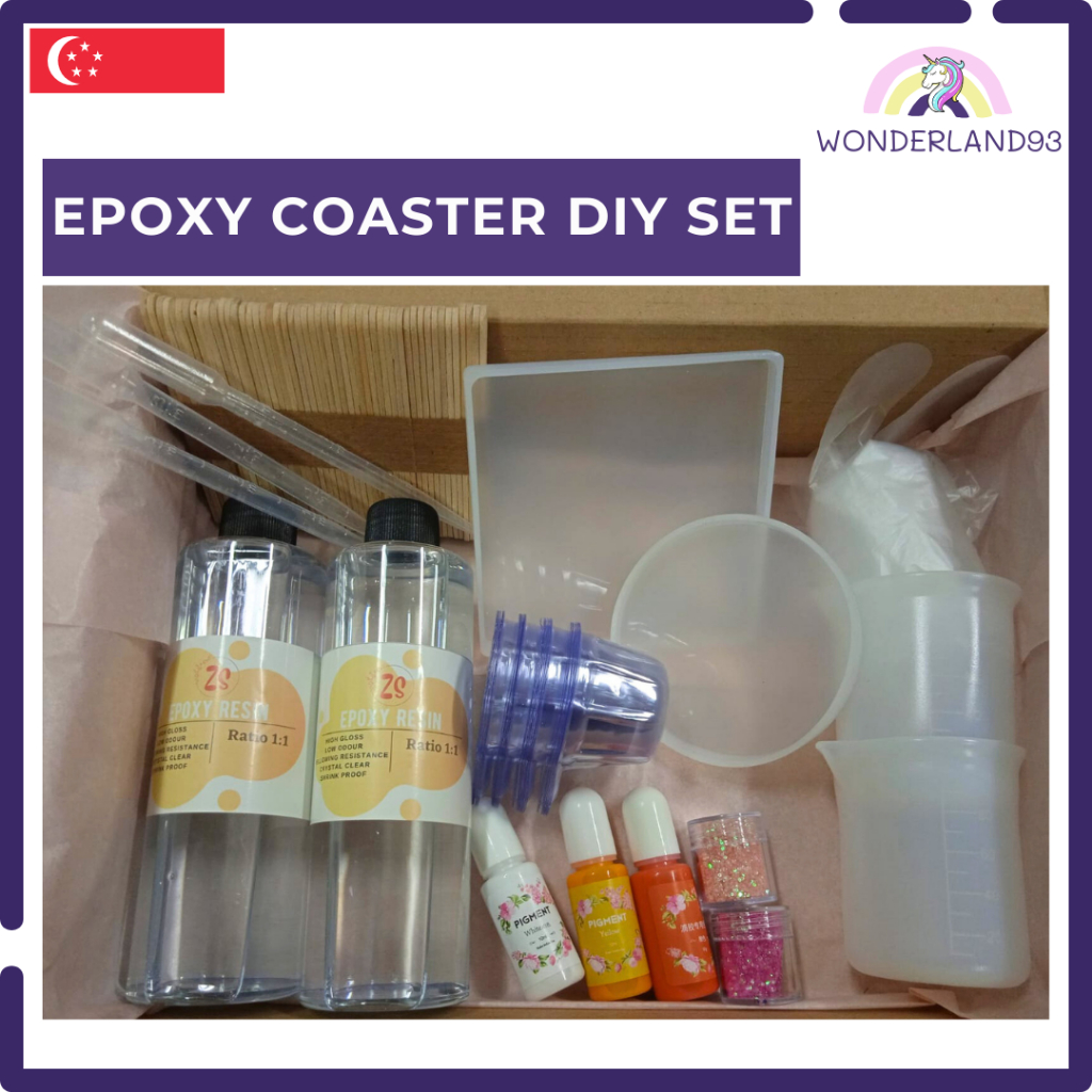 Epoxy Resin Coaster DIY set DIY coaster mold set | Shopee Singapore