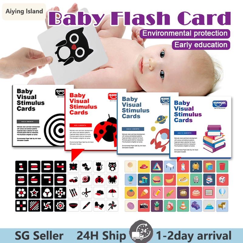 【SG】 Newborn Baby Visual Stimulation Flash Cards Montessori Early ...