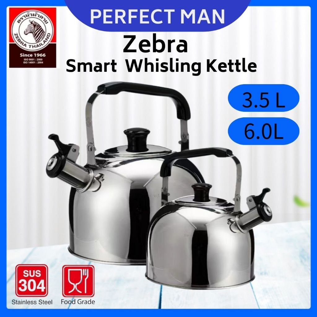 Zebra Smart Stainless Steel Whistle Kettle - 3.5L / 6L | Shopee Singapore
