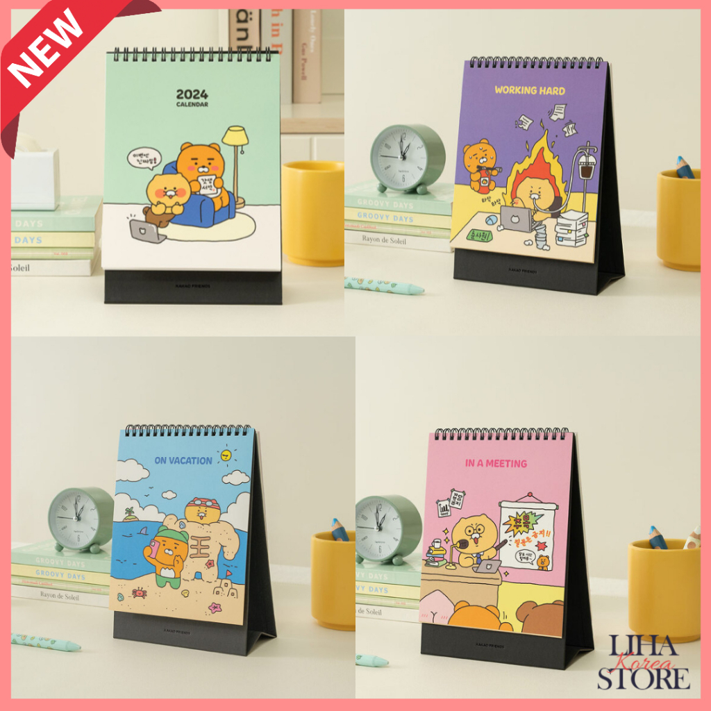 Kakao Friends 2024 Calendar Office Home Table Daily 2024 New Year Ryan ...