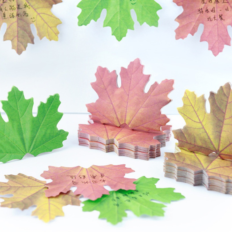 Maple Leaf Sticky Notes post-it note 9x7.2cm Cut Color Student ...