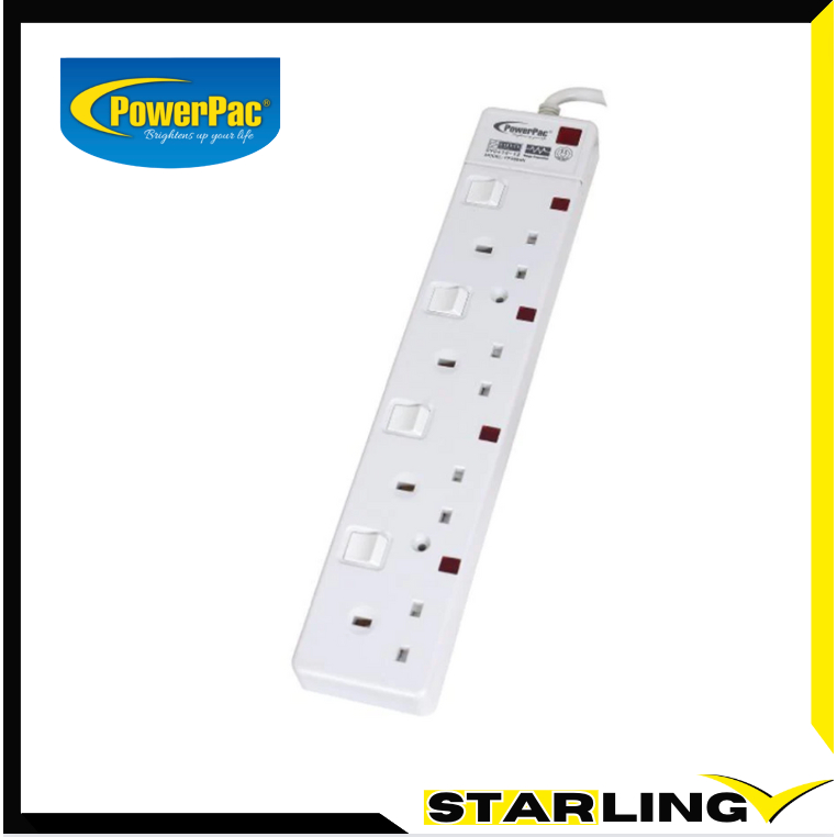 PowerPac 6 Metre 4 Way Extension Cord with 2-Pin Direct. (PP6884N ...