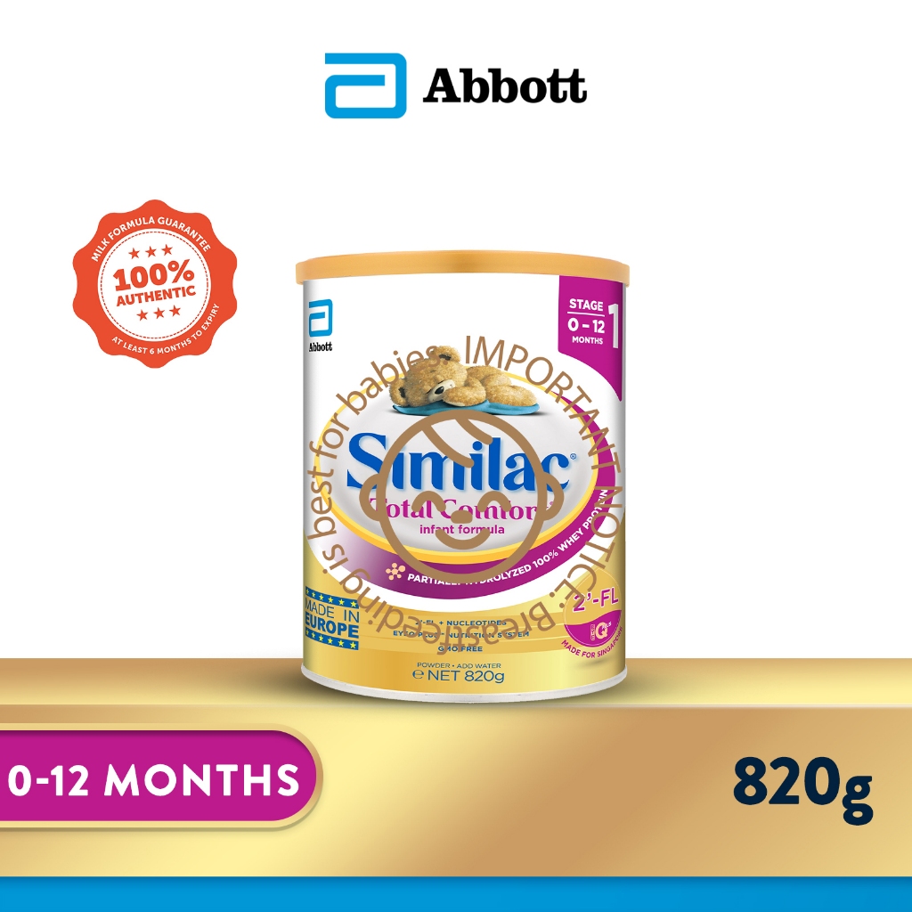 Similac Total Comfort Stage 1 Baby Milk Powder Formula 2'-FL 820g (0 - 12 months) | Shopee Singapore