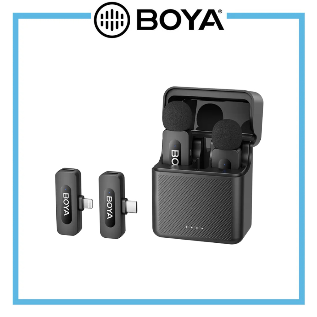 Boya BY-V3 Combo 2.4 GHz Dual-Channel Wireless Microphone | Shopee Singapore