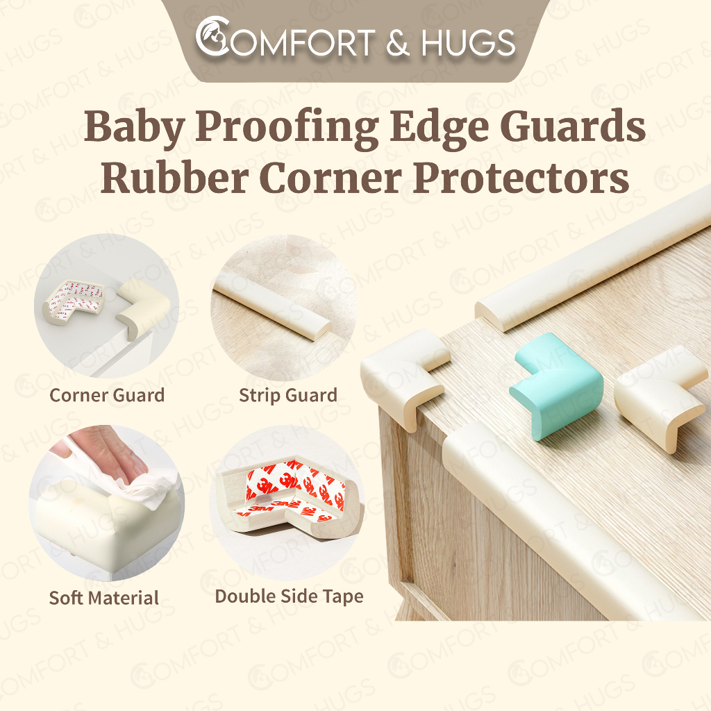 Comfort and Hugs Soft Baby Proofing Corner Guards & Edge Protectors ...