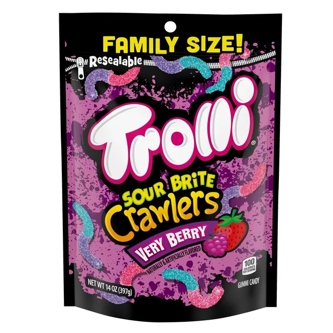 Trolli Sour Brite Crawlers, Very Berry Gummy Worms, 14 oz | Shopee ...