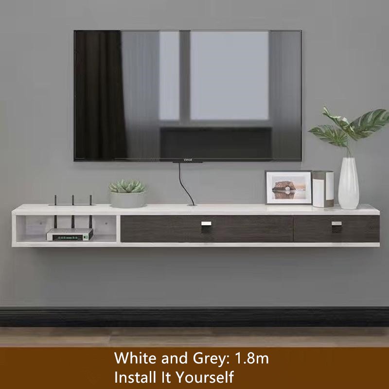 Solid Wood Wall-mounted TV Console Back Hollow Wall Mounted Tv Cabinent ...